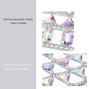 Salliy Rhinestone Body Chains Skirt Silver Sexy Belly Chain Dresses Festival Outfits Summer Body Bottom Jewelry for Women（Only Skirt）