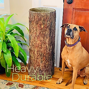 Country Corner 🌳 Woodland Country Rustic Tree Stump Garbage Bin. Unique Realistic Log Trash Can.