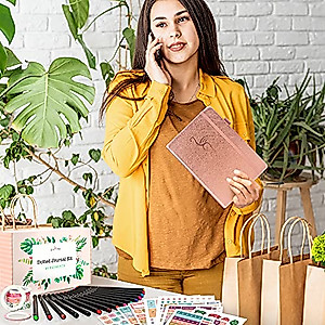 Ultimate All-in-One Journaling Kit - Incl. Dotted Journal, Stencils, Stickers, Pens, Washi Tapes, Small Envelopes and More Bullet Checklist Supplies