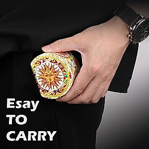 JWEX Grinder 3" Boho Grinder Sun Moon Unique Printing & Scraper Sun Yellow