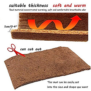 Hamiledyi Reptile Carpet Natural Coconut Fiber Tortoise Carpet Mat for Pet Terrarium Liner Reptile Supplies for Lizard Snake Chamelon Turtle Bedding Bunny Rabbit Mat（4 pcs）