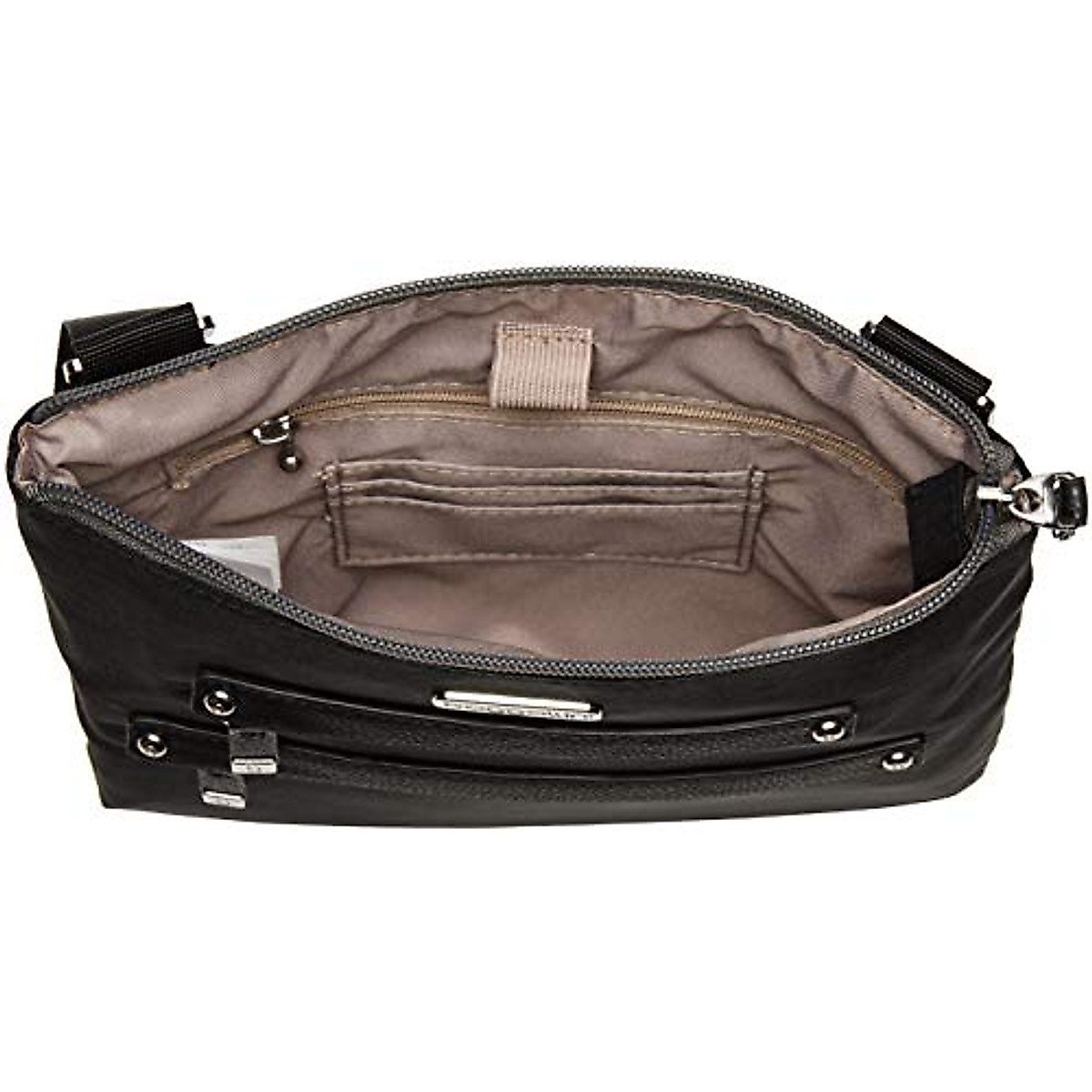 Baggallini womens All Around Medium Crossbody, black with sand lining, One Size