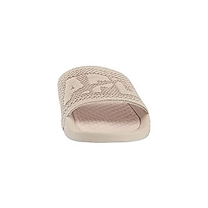 Athletic Propulsion Labs (APL) Women's Big Logo Techloom Slide Slipper, Parchment, 5