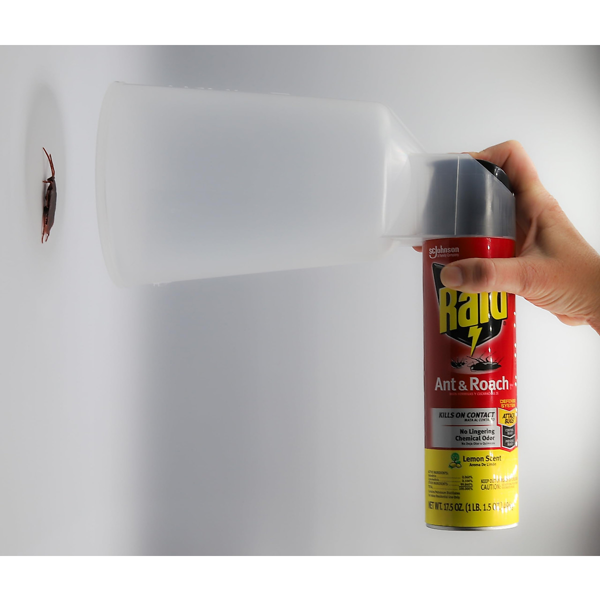 Trap'd - Large Plastic Cone Attachment for Bug Spray Cans, Helps Trap Roaches, Spiders, & Insects Reducing Overspray & Mess