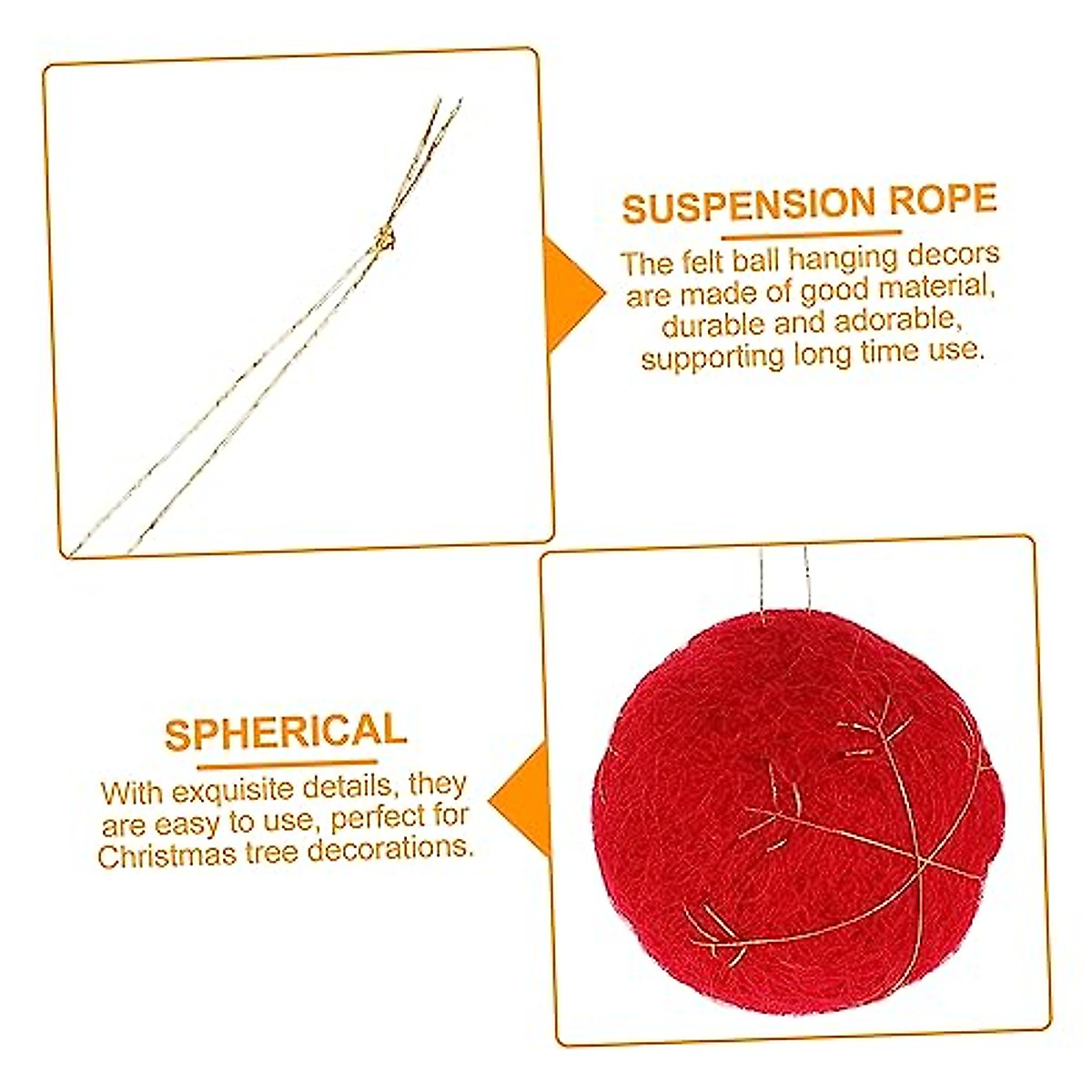 EXCEART 3pcs Christmas Felt Balls Christmas Wreath Mantel Decorations for Fireplace Prom Decorations Christmas Ball Ornaments Christams Tree Pom Pom Ball Christmas Tree Ornament Manual Red