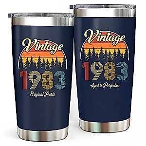 40th Birthday Gifts Women, Men - 40th Birthday Decorations Women, Men - 1983 40th Birthday Gift, 40 Year Old Birthday Gifts For Women Unique - Funny Happy 40th Turning 40 Cup Ideas - Tumbler 20 Oz