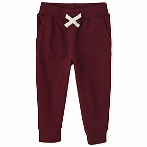 The Children's Place baby boys The Children's Place and Toddler Fashion Fleece Jogger Sweatpants, Redwood, 3T US
