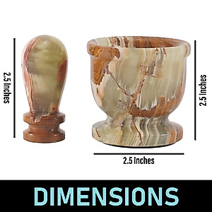 Radicaln Marble Mortar and Pestle Set Green Onyx Size 2.5" Handmade Portable Mortar and Pestle | Marble Spice Crusher Mortar and Pestle. Small Mortar and Pestle