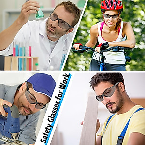 Salfboy Safety Glasses for Men Women ANSI Z87.1 Safety Glasses Bulk UV Protective Eyewear Scratch-Resistant 10PCS (118 10 Grey)