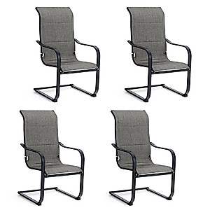 Sophia & William Patio Dining Chairs C Spring Motion Chairs for 4 High Back Patio Chairs Quick Dry Textilene Outdoor Furniture Support 350lbs for Lawn Garden Balcony Pool Backyard Weather Resistant