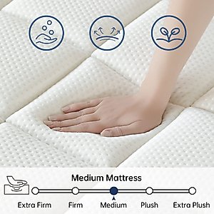 King Size Mattress 12 Inch, King Mattress in a Box, Medium Firm Hybrid Mattress King Size, Ultimate Motion Isolation with Memory Foam and Pocket Spring, Strong Support