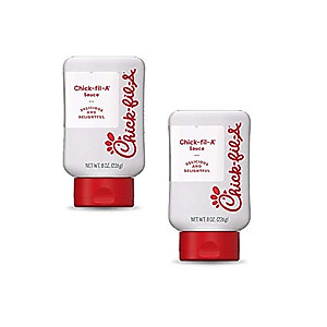 Chick fil A Sauce Squeeze Bottles - 2 Pack - 8 ounces each - Resealable Container for Dressings, Marinades, and Sauces