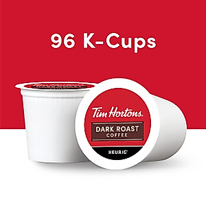 Tim Hortons Dark Roast Coffee, Single-Serve K-Cup Pods Compatible with Keurig Brewers, 96ct K-Cups, Red -24 Count (Pack of 4)