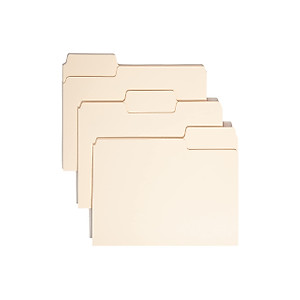 Smead SuperTab Heavyweight File Folder, Oversized 1/3-Cut Tab, Letter Size, Manila, 50 Per Box (10401)