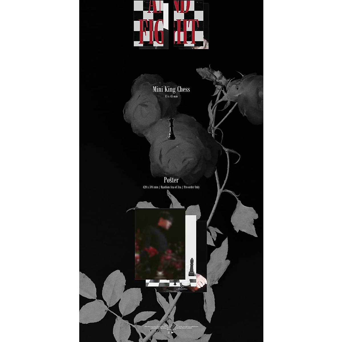 VIXX RAVI Love & Fight 2nd Album CD+1p Poster+80p PhotoBook+1p Sticker+1p PhotoCard+1p Postcard+1ea Mini King Chess+Tracking Kpop Sealed