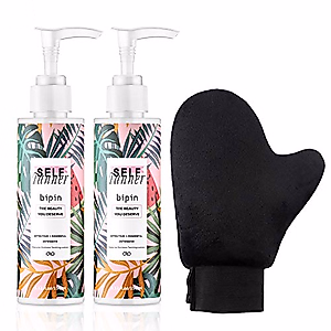 Self Tanner and Tanning Mitt - with Natural & Special Ingredients, Sunless Self Tanning Lotion for Quick Sunless Tanning, Bronze (5.12 FL OZ, Pack 2)