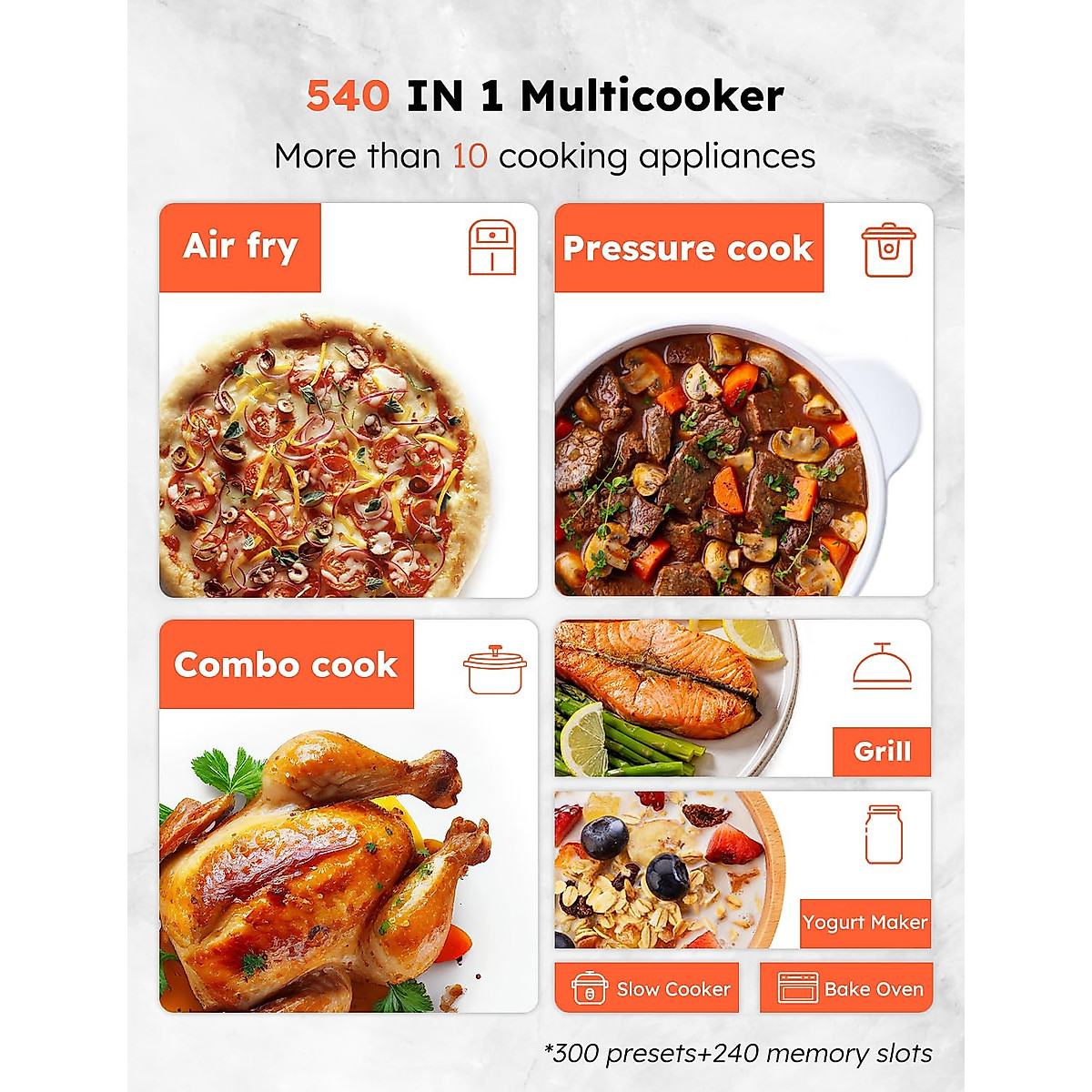 Nuwave Duet Air Fryer and Electric Pressure Cooker Combo with 2 Switchable Lids, 300 FoolProof One-Touch Presets, Crisp&Tender Tech, 6QT Heavy-duty Stainless Steel Pot, 15+ Safety Features, Max 105Kpa