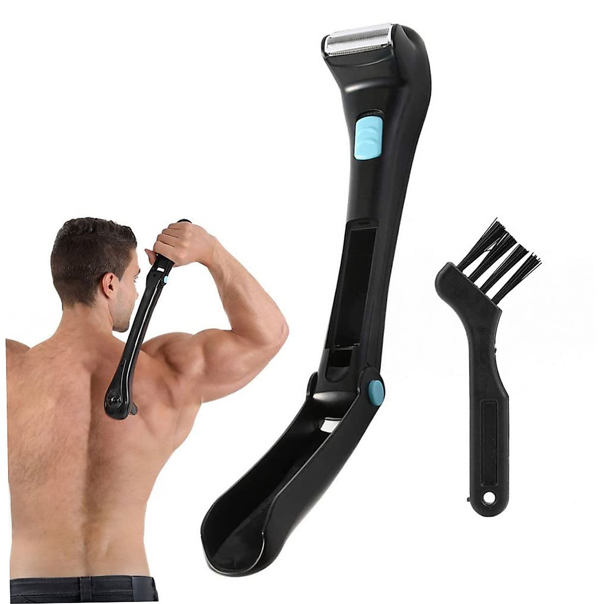 Back Hair Shaver Foldable Electric Body Hair Remover Men Razor with Long Handle