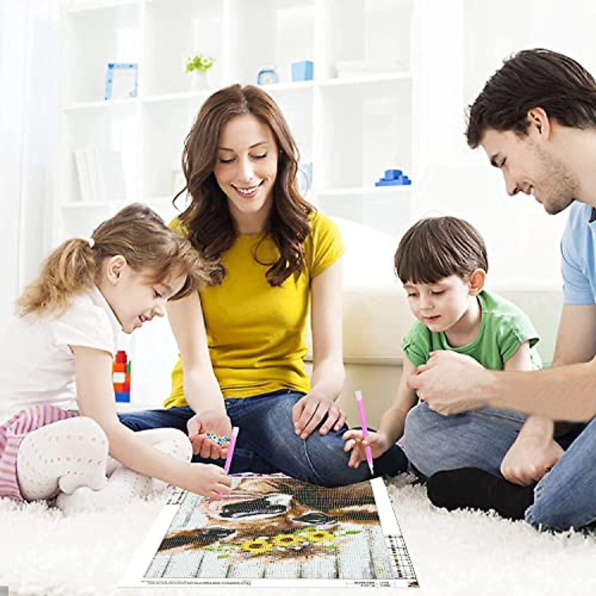 CEUHROG Cow Diamond Painting Kits for Adults - 5D Diamond Art Kits for Adults Kids Beginner, DIY Full Drill Diamond Dots Paintings with Diamonds Gem Art Crafts for Adults Home Wall Decor 12x16inch