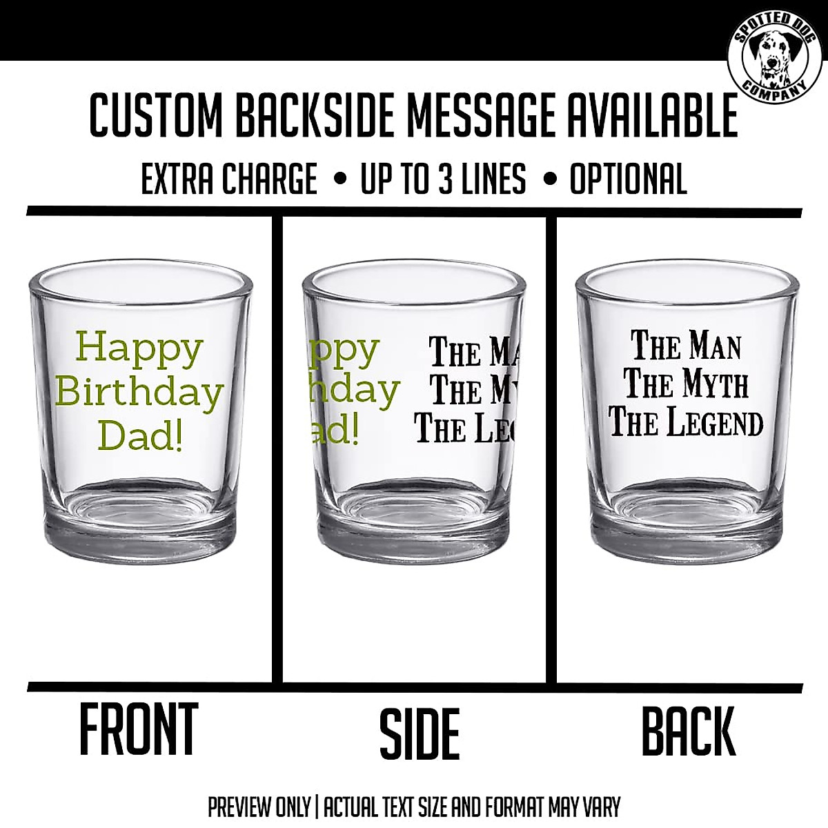 Personalized Printed 2.5oz Shot Glasses 2pk – Customized Gift for Women Men, Custom Message Name, Birthday Gift Ideas Friend Her Him, 21st Party Favors, Cute Funny Unique, 16 Colors, Your Text Here