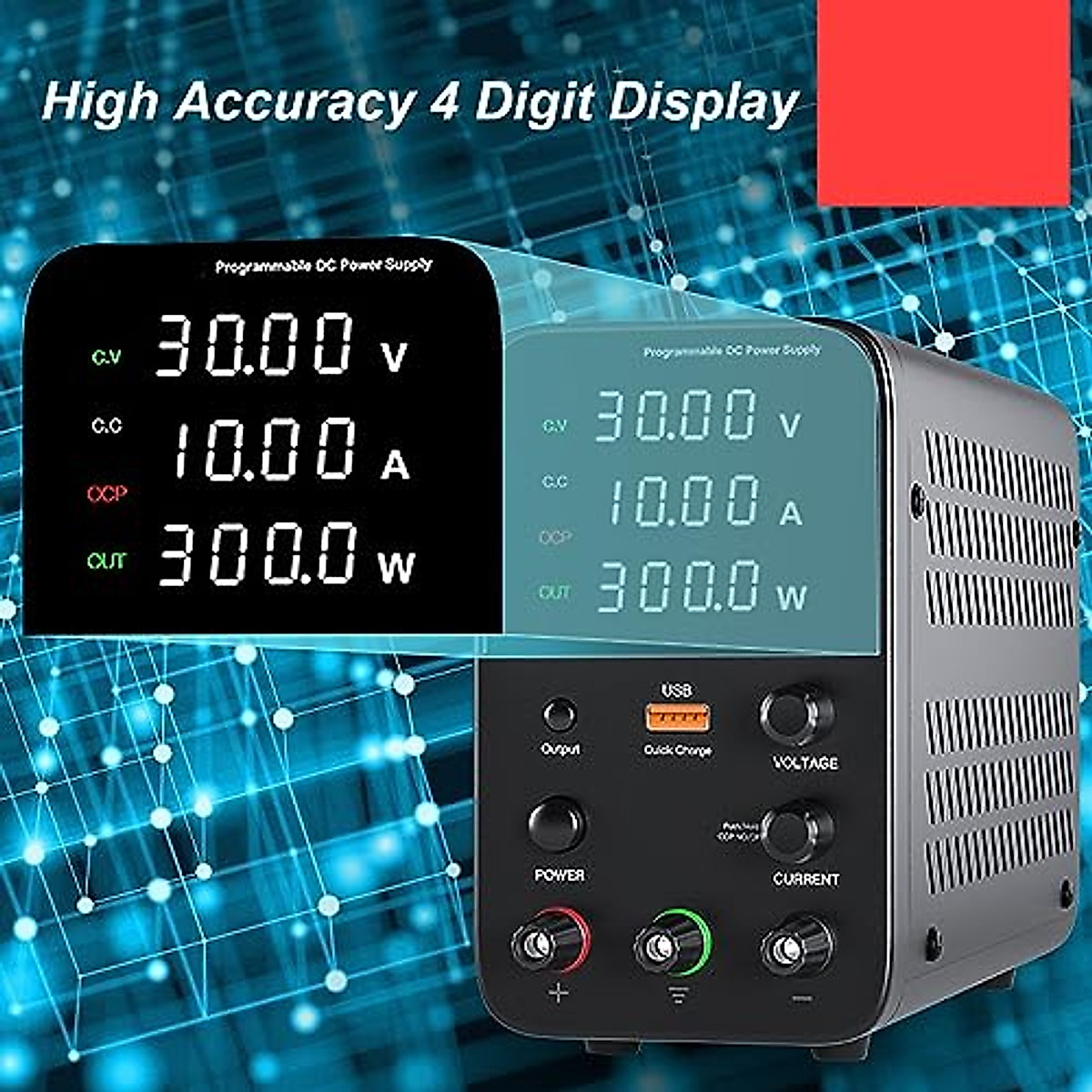 DC Power Supply USB Fast Charging Interface Adjustable Switching Regulated Power Supply 300W