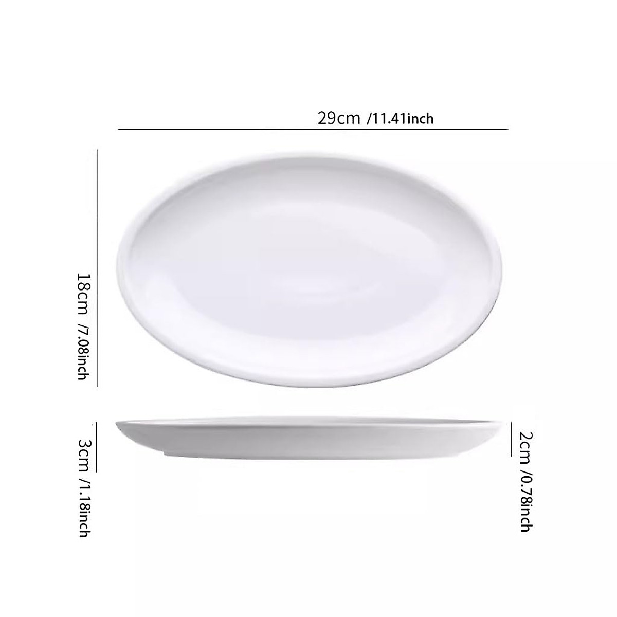 Dinner Plates Set Fish Plate Household Steamed Fish Plate Large Hotel Restaurant Commercial Tableware Oval Dish Kitchen Salad Bowl (Size : Small)