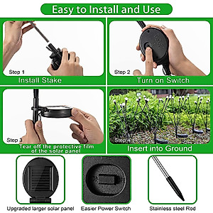 Solar Lights Outdoor Waterproof, Swaying Solar Garden Lights Firefly Lights Decorative Outdoor Lights Yard Lights, Dancing Fireflies Lights for Path Fence, Swaying When Wind Blows