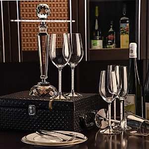 Elegant Desktop Crystal Glass Stemware Rack/Rotate 8 Wine Glass Storage Holder Stand Air Drying Rack