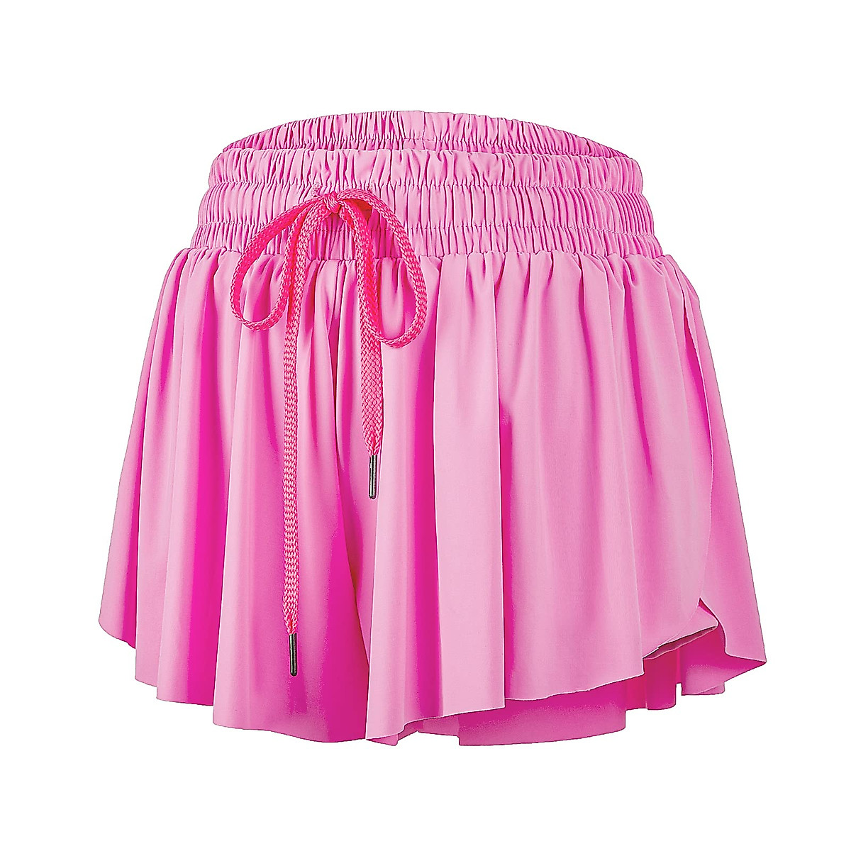 Clothes for Teen Girls Flowy Shorts Gym Yoga Athletic Workout Running Active Track Wear Womens Sweat Spandex Cute Skort Skirt Trendy Aesthetic Clothes Summer Stuff(Xs,Hot Pink)