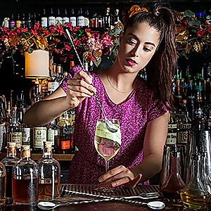 JETKONG 4 Pcs Bar Spoons Cocktail Mixing Spoon 12-Inch Bar Stirring Spoon Stainless Steel Cocktail Stirrer, Long Handle Drink Stirrers Cocktail Spoons