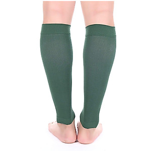 Doc Miller Compression Calf Sleeve for Men & Women, Premium Medical Grade, 20-30mmHg Graduated Support for Running, Calf Tear, Shin Splints, Knee High, Dark Green Calf Sleeves, Small Size, 2 Pair
