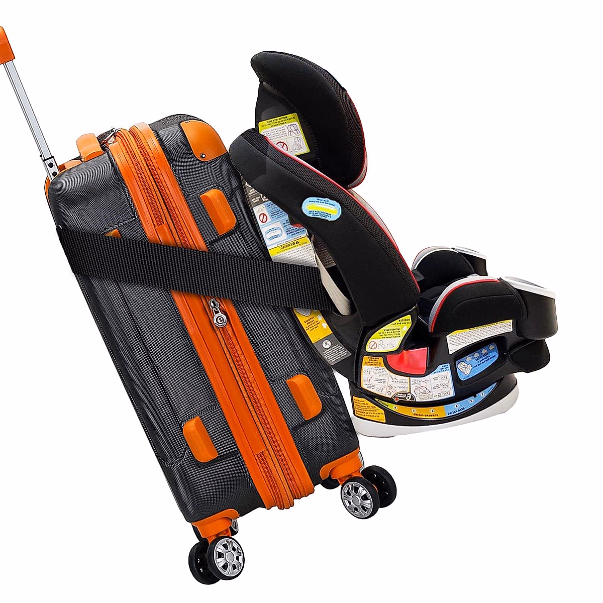 Car Seat Travel Belt, Car Seat Travel Strap, Car Seat Luggage Strap to Convert Your Car Seat and Carry on Luggage in an Airport Car Seat Stroller & Carrier!!!
