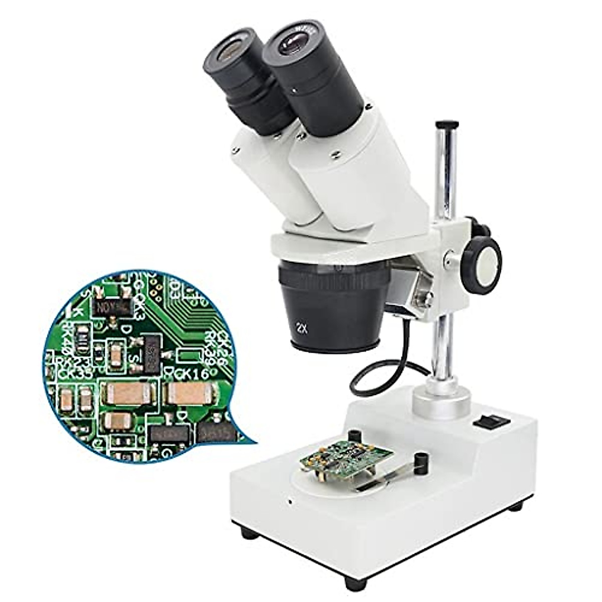 Binocular Stereo Microscope Industrial Stereo Microscope Top LED Illumination Mobile Phone PCB Soldering Repair Tool (Color : OneColor, Size : 20X and 40X)