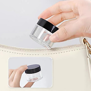 3 Pack Clear Small Glass Cosmetic Jars with Lids - 60 ml Empty Glass Makeup Containers for Sample, Cream, Lotion, Powder (2 OZ)