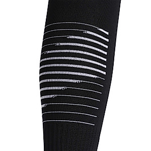 adidas Team Speed 2 Soccer Socks for Boys, Girls, Men and Women (1-Pair), Black/White/Light Onix Grey, Medium