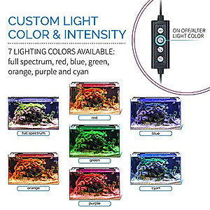 hygger Advanced Full Spectrum LED Aquarium Light with Timer 24/7 Lighting Cycle, Customize Mode 7 Colors 5 Intensity Planted Tank Light for 55~75 Gallon Fish Tank