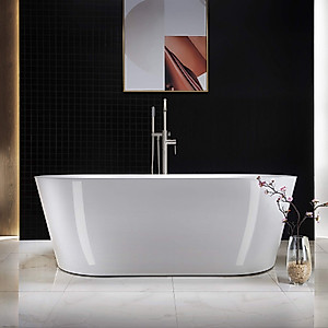 Woodbridge F-0001 Freestanding Bathtub, Brushed Nickel
