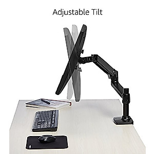 Amazon Basics Single Monitor Stand, Lift Engine Arm Mount, Black
