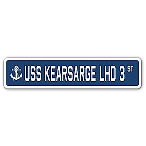 USS Kearsarge LHD 3 Street Sign us Navy Ship Veteran Sailor Gift