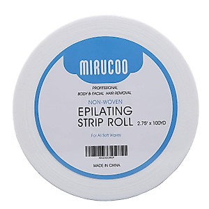 Mirucoo Non-woven Wax Strip Roll for Body and Facial Hair Removal, 2.75" x 100 Yards Pack Epilating Roll
