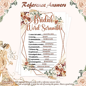 Funtery 220 Pieces Bridal Shower Games Cards Bridal Shower Games Supplies Including Wedding Cards and 20 Pcs Pencils for Bride and Groom Supplies Bachelorette Party Wedding Shower Party Favor (Boho)