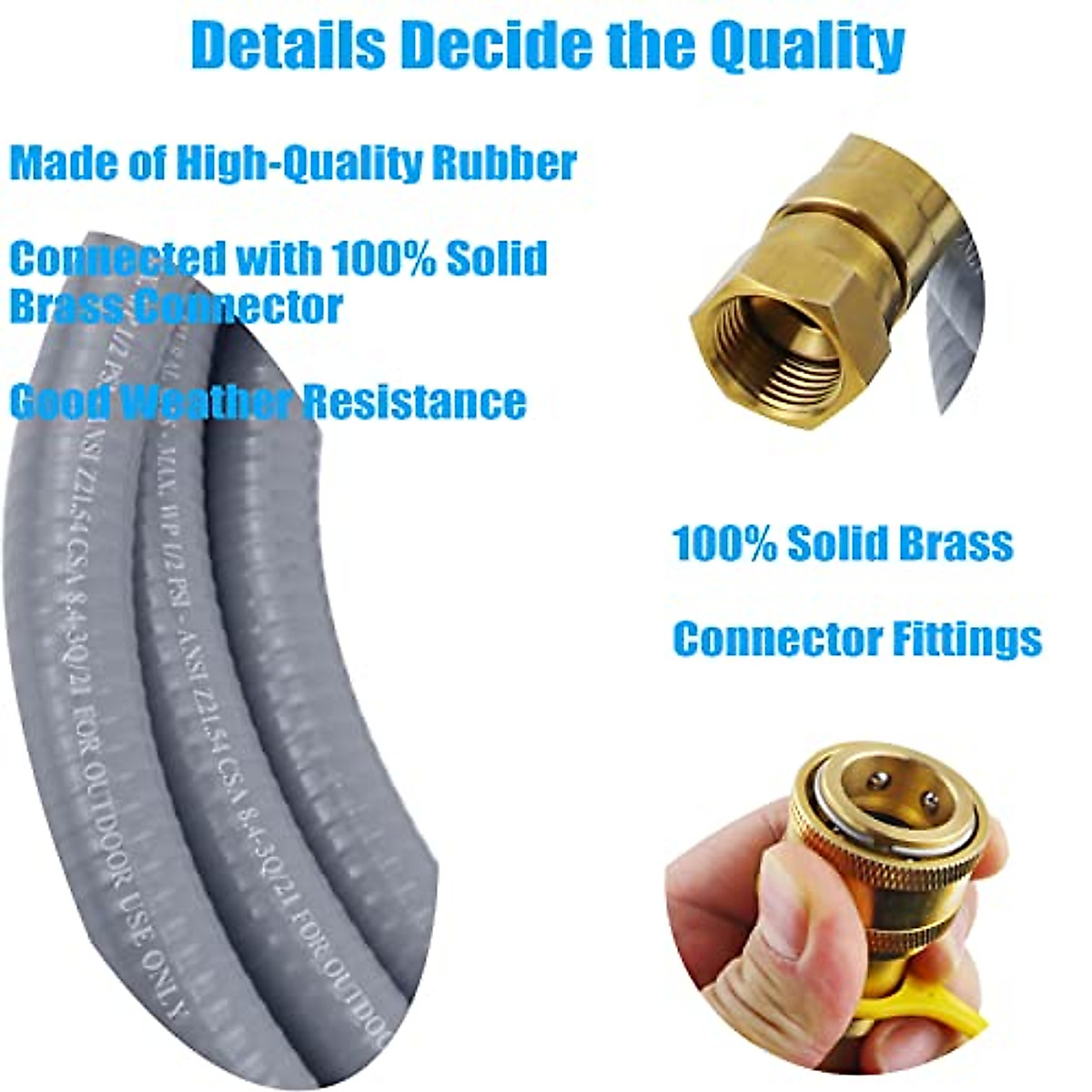 98523 10Ft 1/2" ID Natural Gas Conversion Kit Propane to Natural Gas,Natural Gas Quick Connect Hose and Regulator Only for monument Grills Model 41847NG 4-Burner Cabinet Style Natural Gas Grill