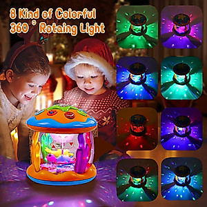 Furktem Baby Toys 12+ Months Ocean Rotating Projector - Early Education Toys with Various Pacify Music/Light for 1 2 3+ Year Old Boys Girls Birthday