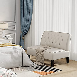annjoe Button Tufted Loveseat Settee Upholstered Sofa Backrest Buckle Couch Banquette Bench for Dining Room Living Room Bedroom Funiture