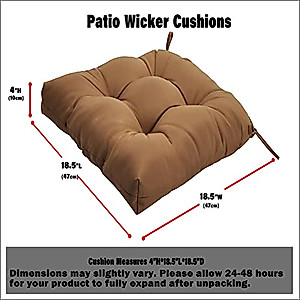 Kunste Patio Furniture Cushions Sets Tufted Wicker Settee Bench Cushions Indoor Outdoor 1 Loveseat 2 Seating Cushions Light Coffee