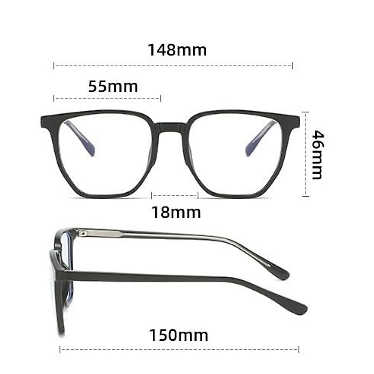 PARWANA Anti Eye Strain HD Reading Glasses Large Eyewear Computer Readers Blue Light Blocking Flat Light Mirror (Color : C3, Size : +250)
