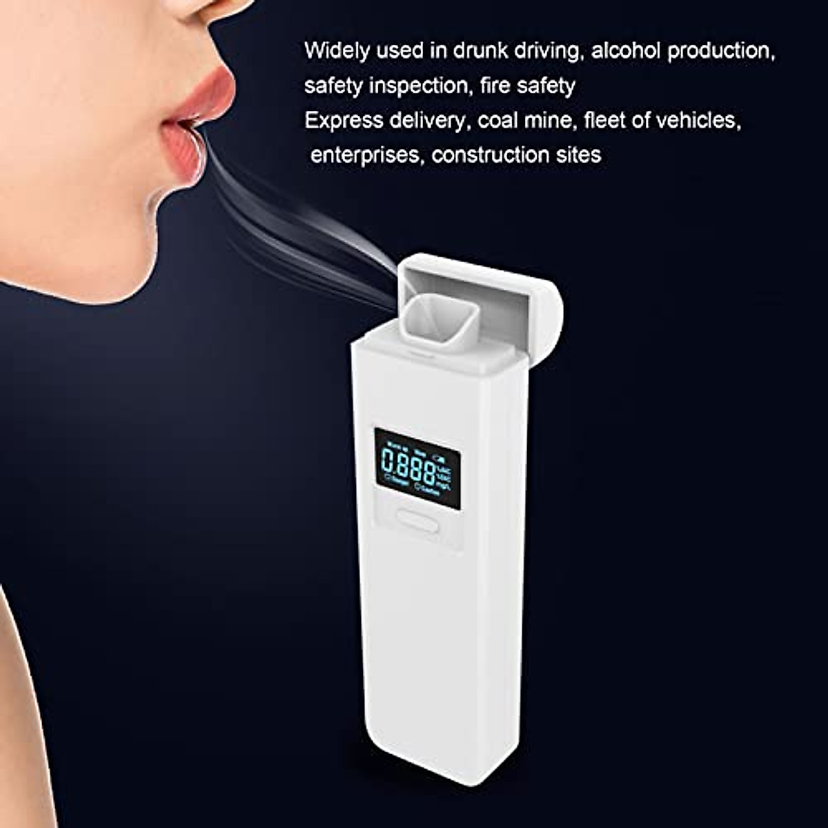 Alcohol Breath Tester, Accurate Portable Alcohol Breath Tester Non Contact Blowing DC2V‑3.3V Versatile Purifying Impurities Professional for Home Party