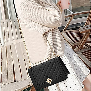 HINFKA Women'S Small Crossbody Bag Pu Leather Shoulder Bag Small Handbag Clutch Bag Fashion Versatile Evening Bag (Black)