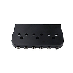 Guyker 6 String Guitar Fixed Bridge – Metal Hardtail Bridges Replacement Part for Electric Guitar (Black)