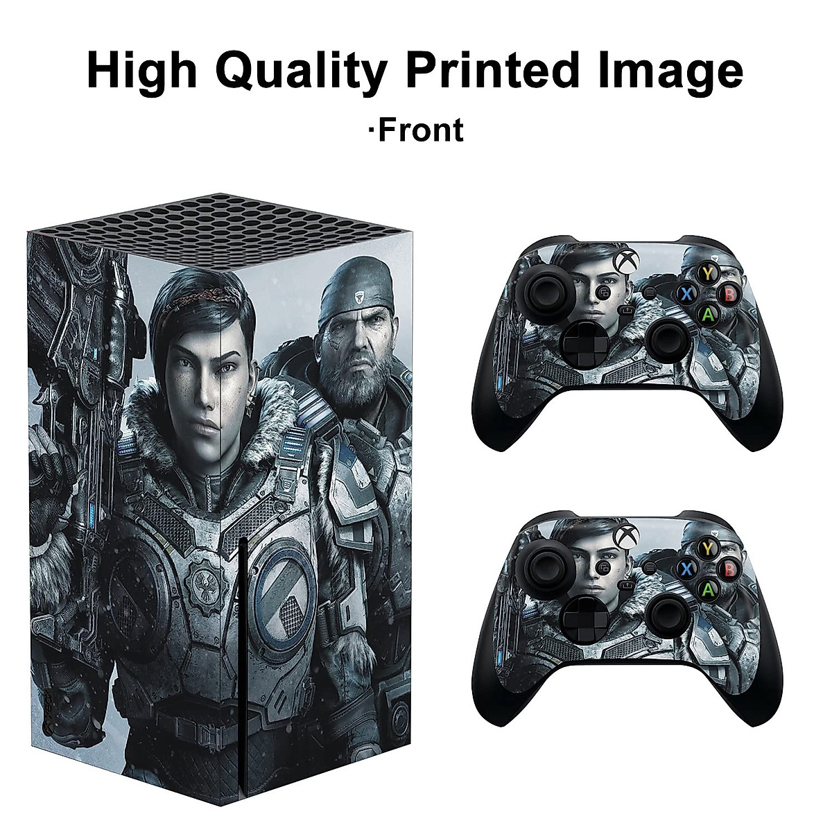 Skins Decals Compatible with Xbox Series X Console and Controller Durable Protective Vinyl Stickers Cover for Xbox Series X Set -Gray